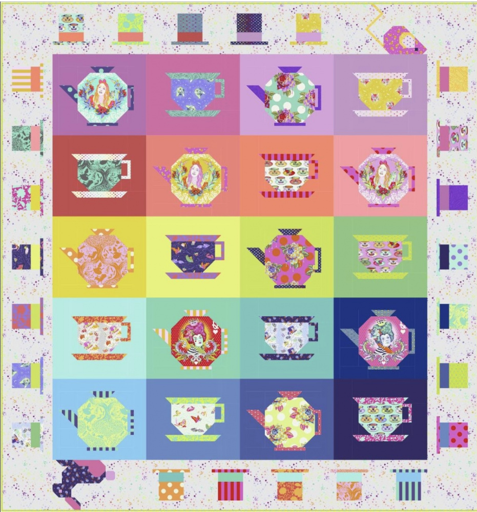 Mad Hatter’s tea party quilt kit | Meretes Quilteloft AS
